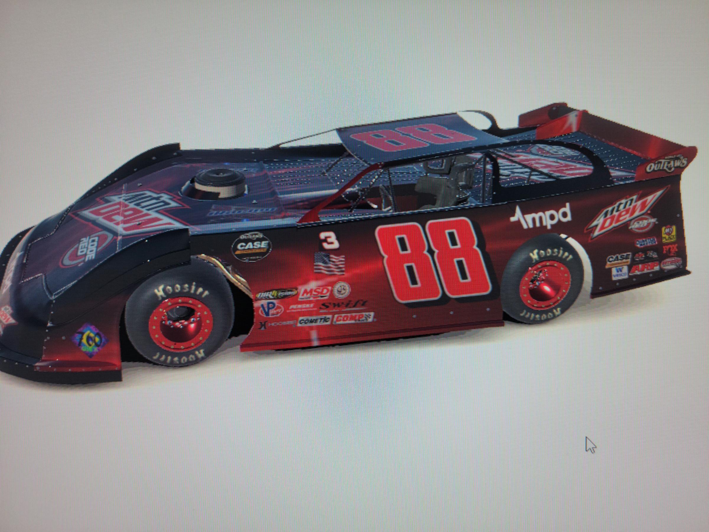 DALE JR. CODE RED DIRT LATE MODEL by Heath Jobe - Trading Paints