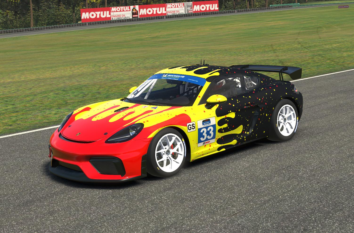 718 GT4 - paint drips - red, yellow by Curtis Byers - Trading Paints