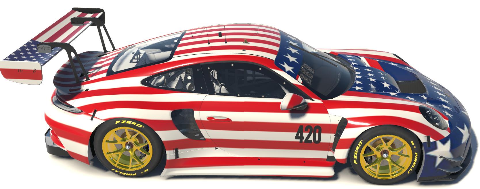 USA American Flag Porsche 992r GT3 by Todd Schwarz - Trading Paints