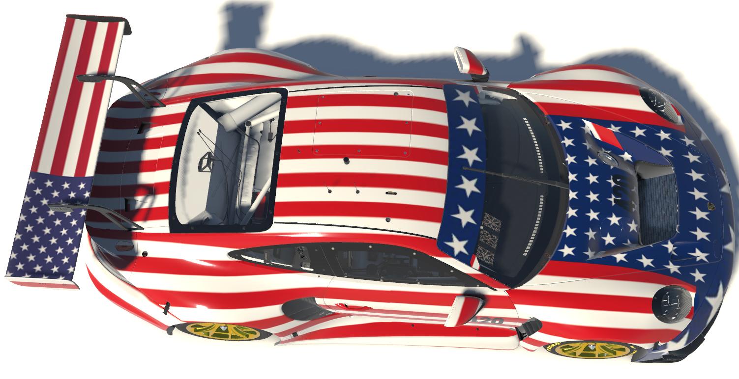 USA American Flag Porsche 992r GT3 by Todd Schwarz - Trading Paints