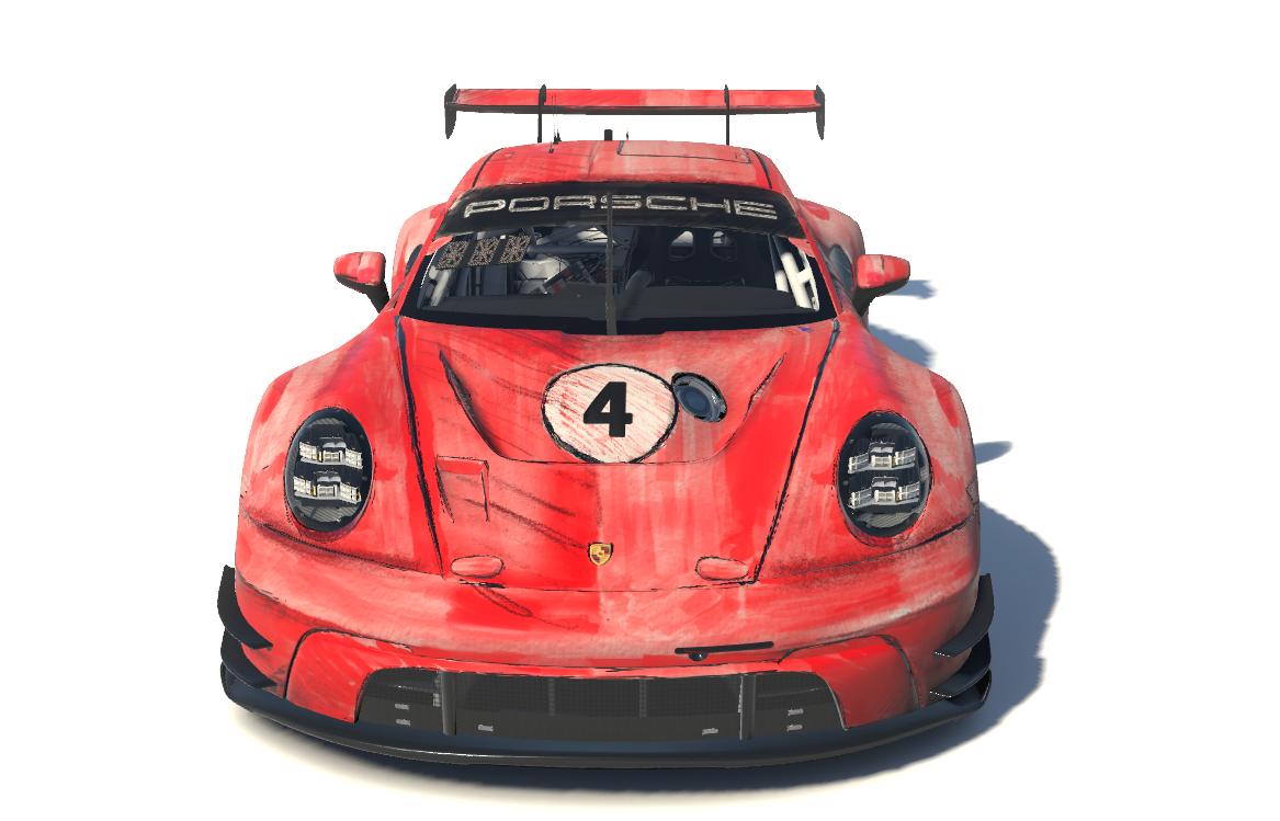 Pen Sketch with Red Marker and Pencil Porsche GT3 - Cartoon - Comic ...