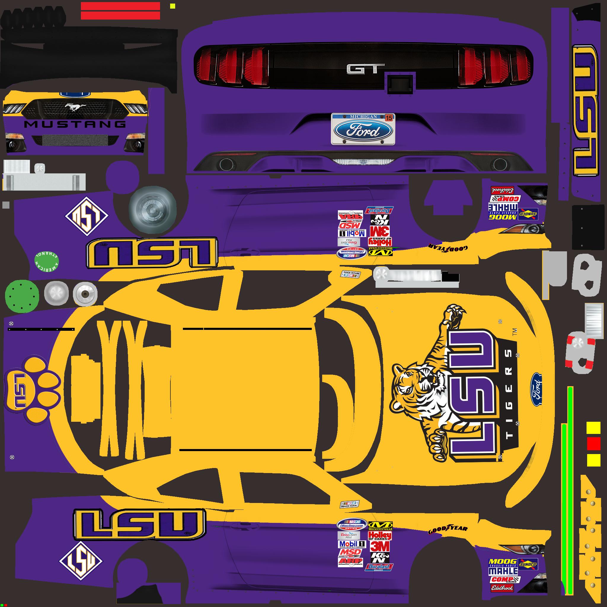 LSU Ford Mustang Class B by Adam Chapman - Trading Paints