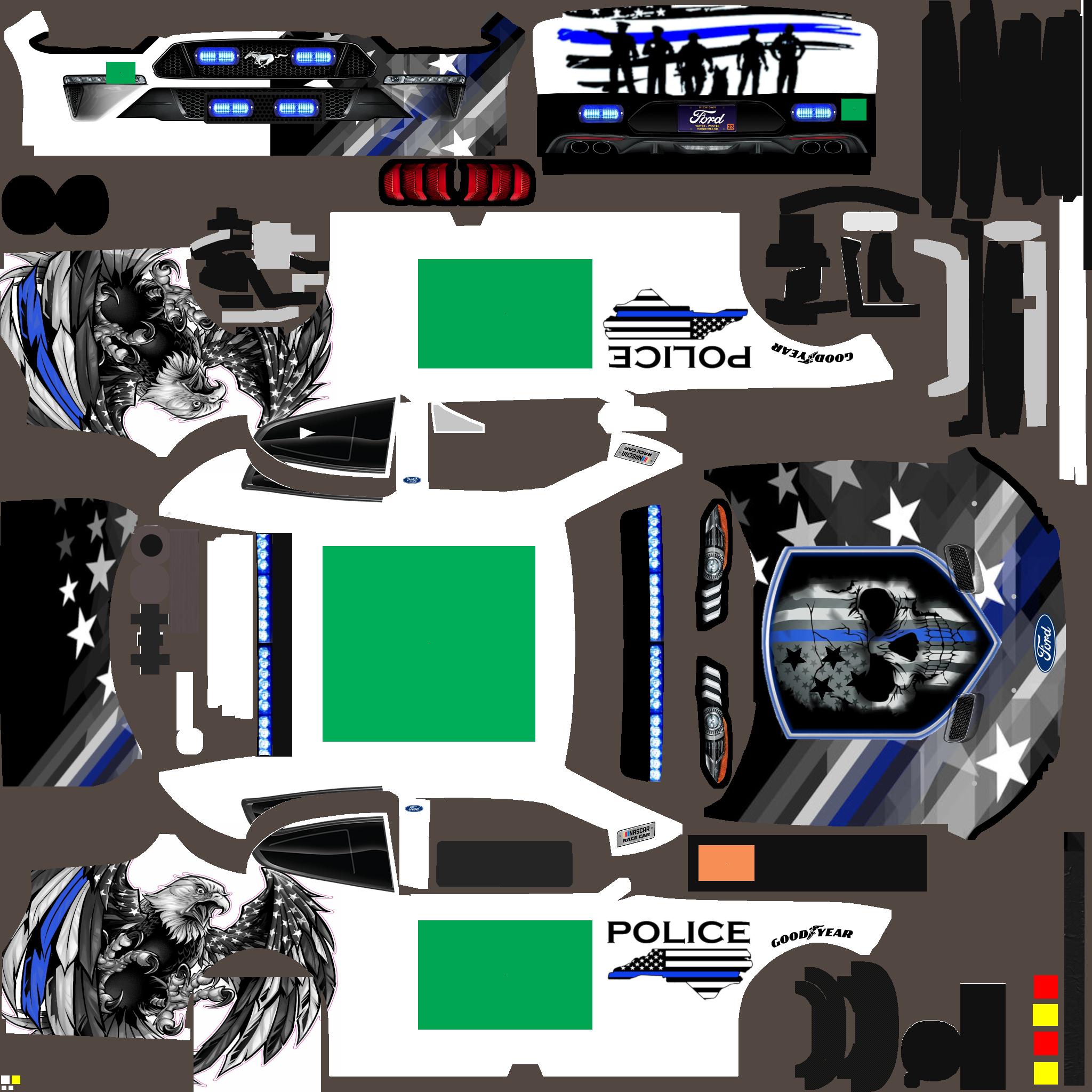 White Police Car Ford Mustang Xfinity Class by Clinton Ingle - Trading ...