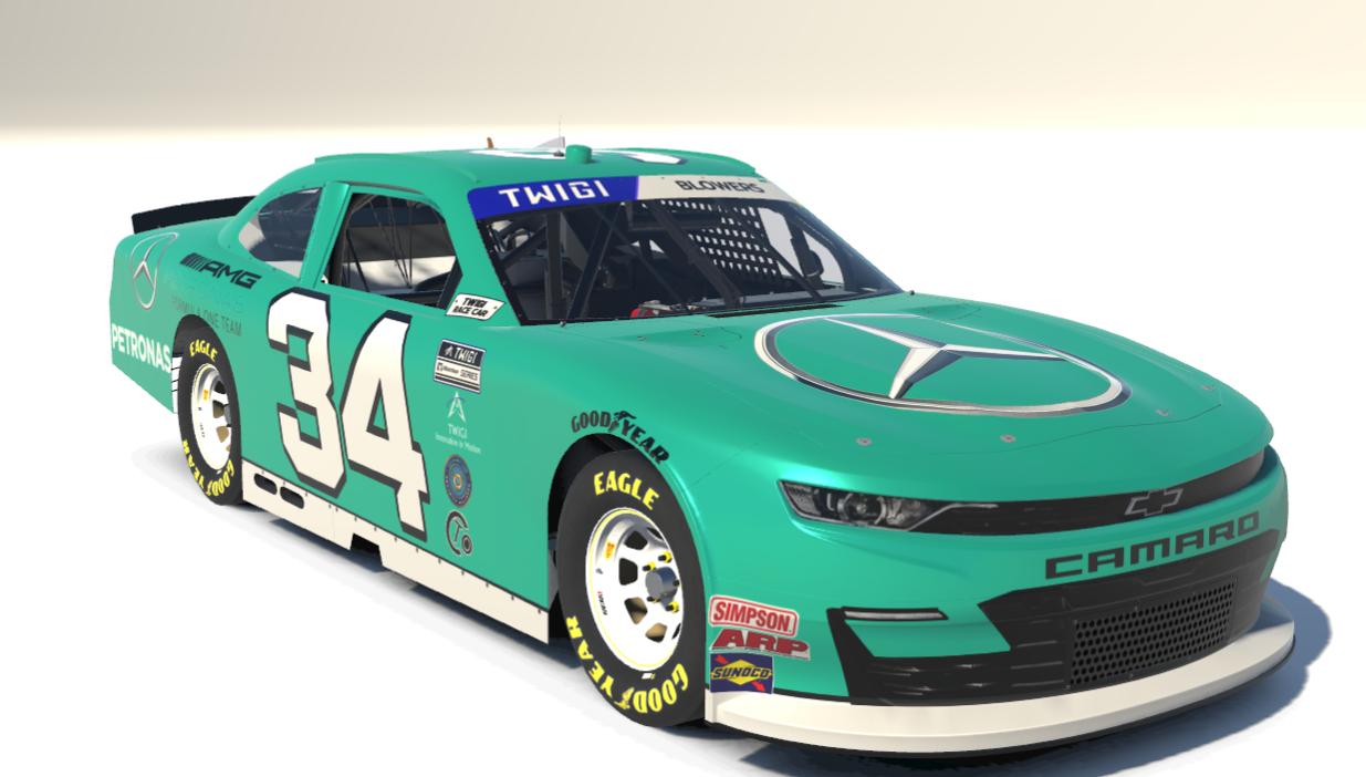 Mercedes AMG Petronas Xfinity Camaro Twigi #34 by Bobby B. - Trading Paints