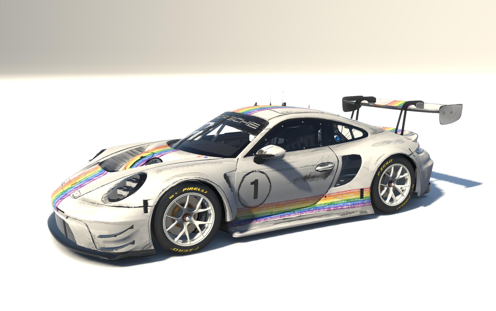 Pen Sketch with Rainbow Marker and Pencil Porsche GT3 - Cartoon - Comic ...