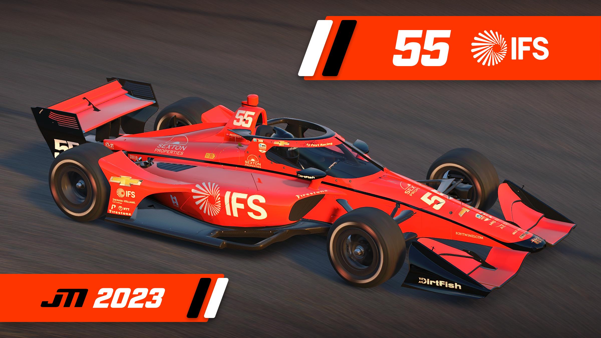 2023 Benjamin Pedersen #55 IFS Dallara IR18 with Custom Number by Jeff ...