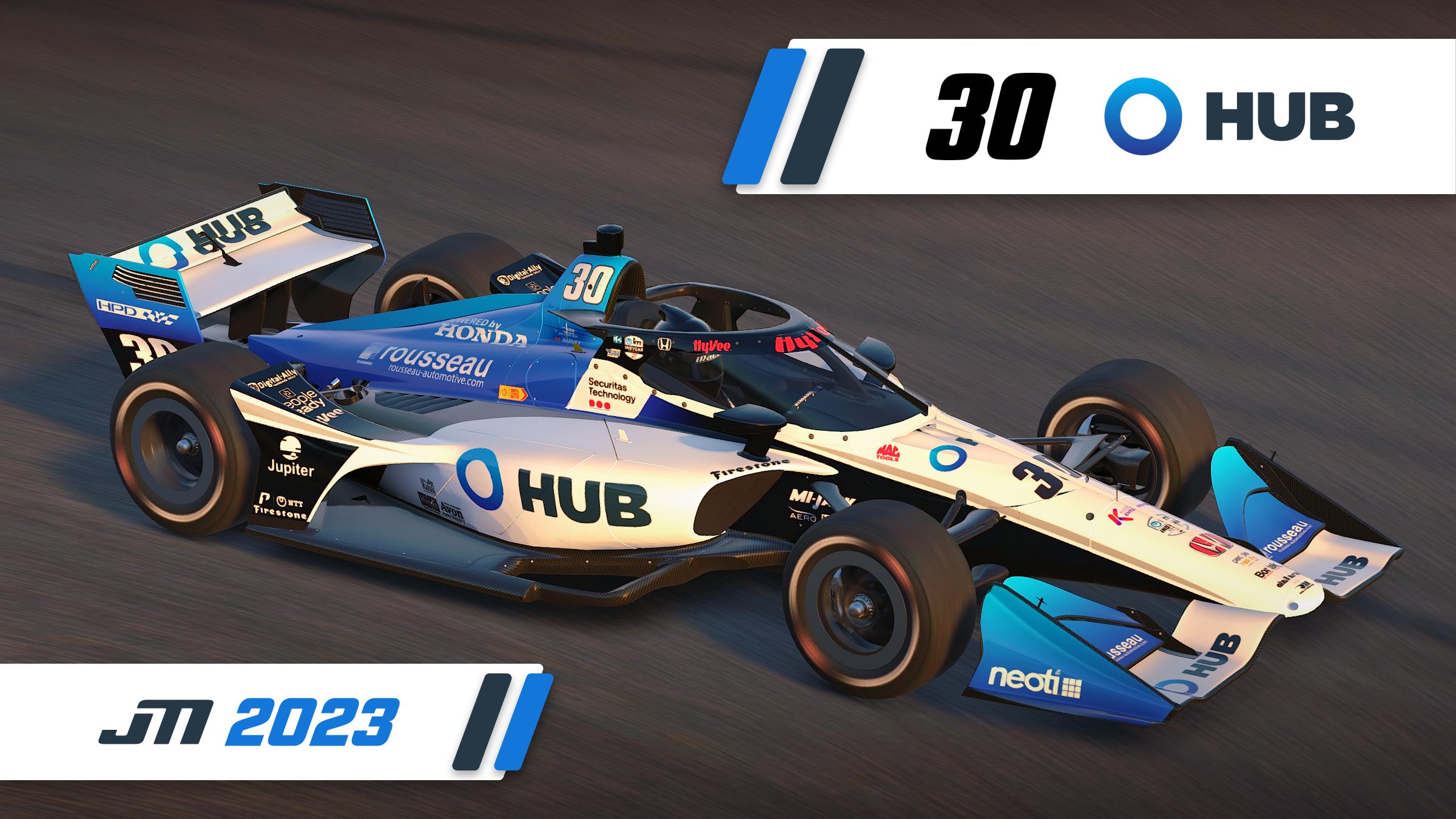 2023 Jack Harvey #30 HUB Insurance Dallara IR18 with Custom Number by ...