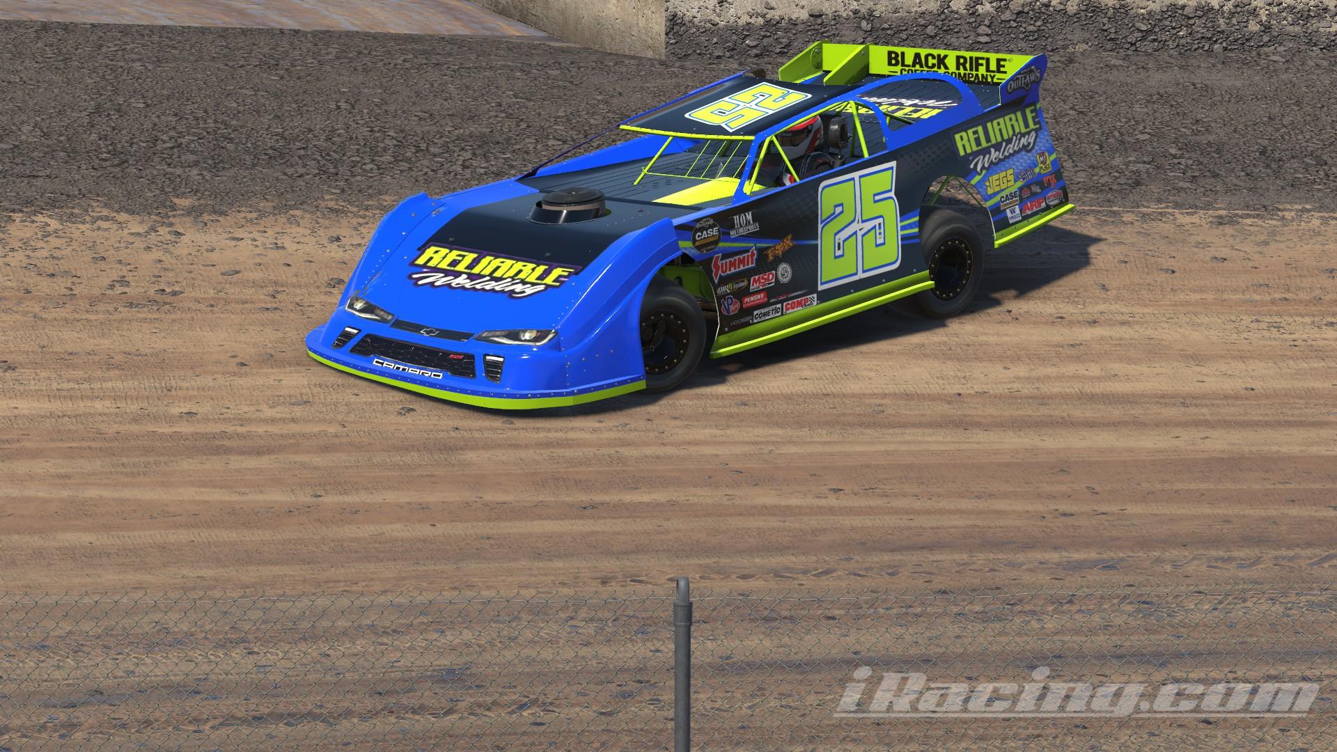 Reliable Welding Camaro Super Late Model Blue by Kendrick Hom - Trading ...