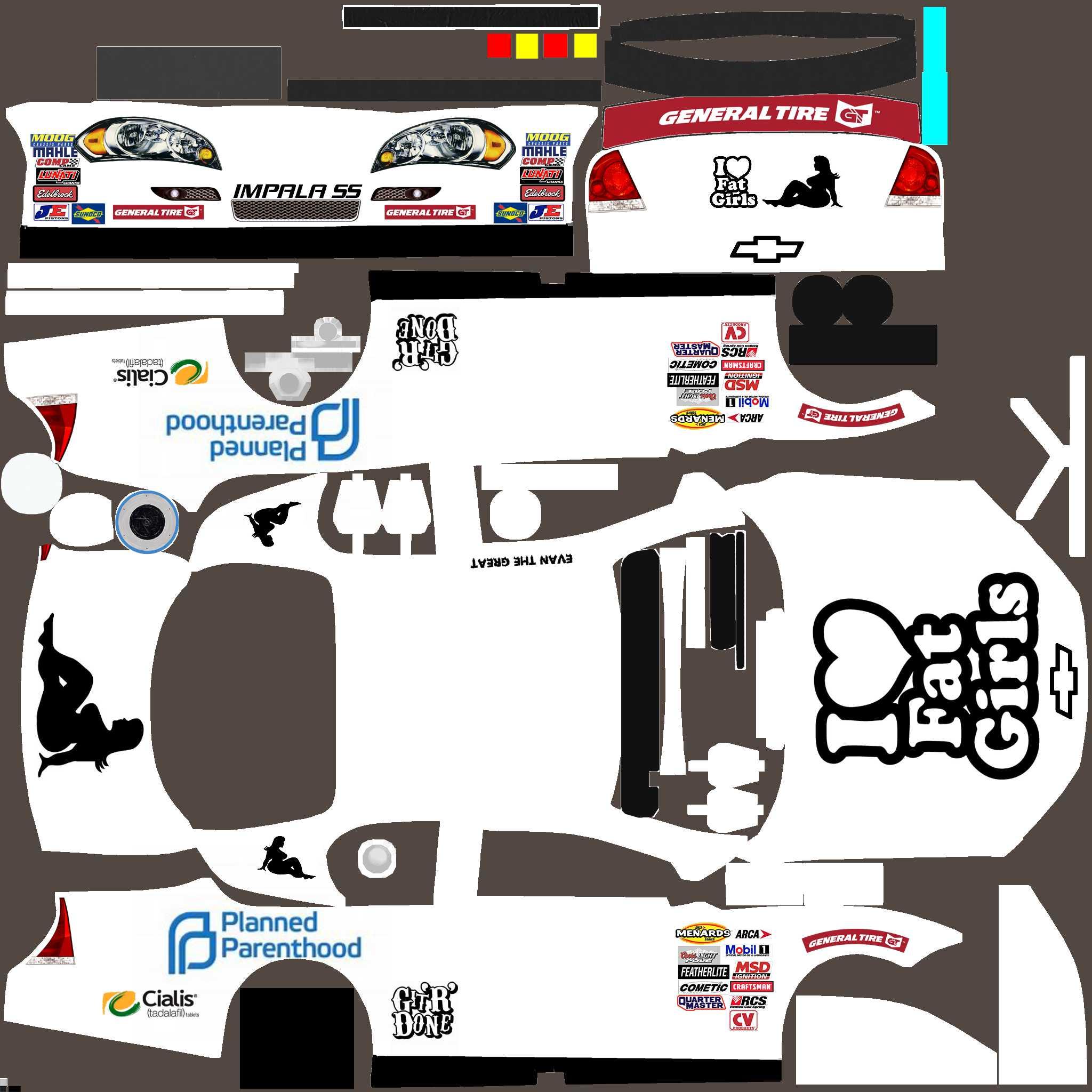 Southern E Evan and His Fat Girls ARCA by Mike S. - Trading Paints