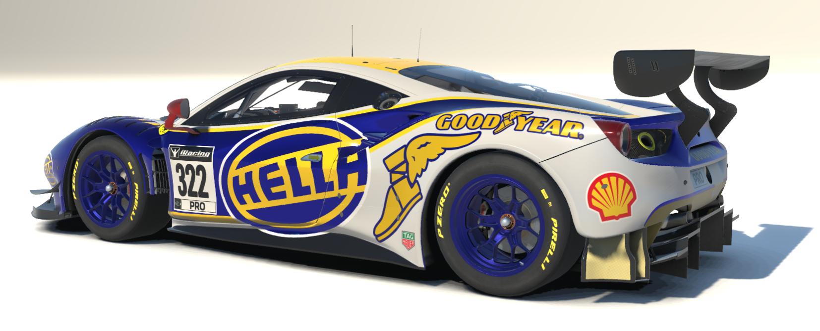 Ferrari EVO GT3 Hella Goodyear Tractix by Adam Burhop - Trading Paints