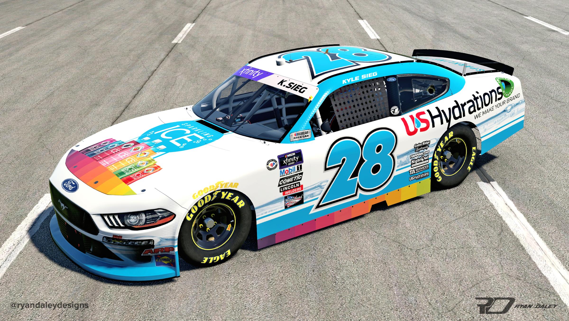 Official 2023 #28 Kyle Sieg Sparkling Ice/US Hydrations No Numbers by ...