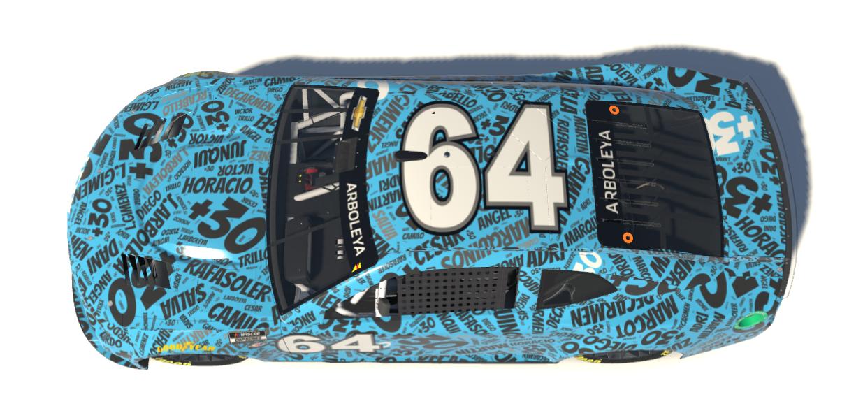 NASCAR Cup Series Next Gen Chevrolet Camaro ZL1 md30 nube nombres azul ...