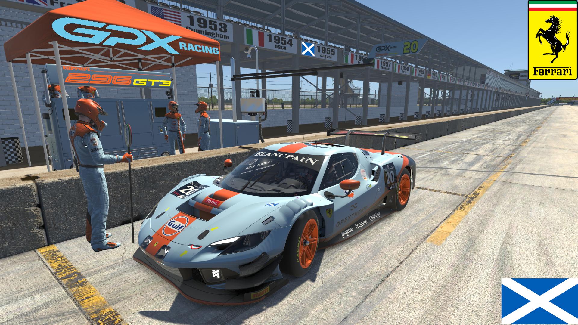 Ferrari 296 GT3 - Gulf and Saltire Flag by Brian Mccaig - Trading Paints