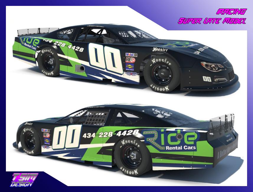 #00 Ride Rental Cars Super Late Model by Zachary S. - Trading Paints
