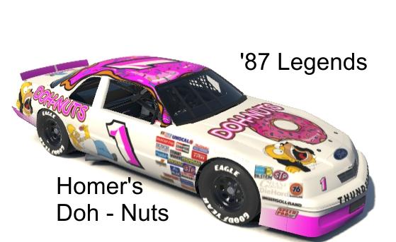 Homers Doh-Nuts 1987 Ford Thunderbird Winston Cup Car by Michael M ...