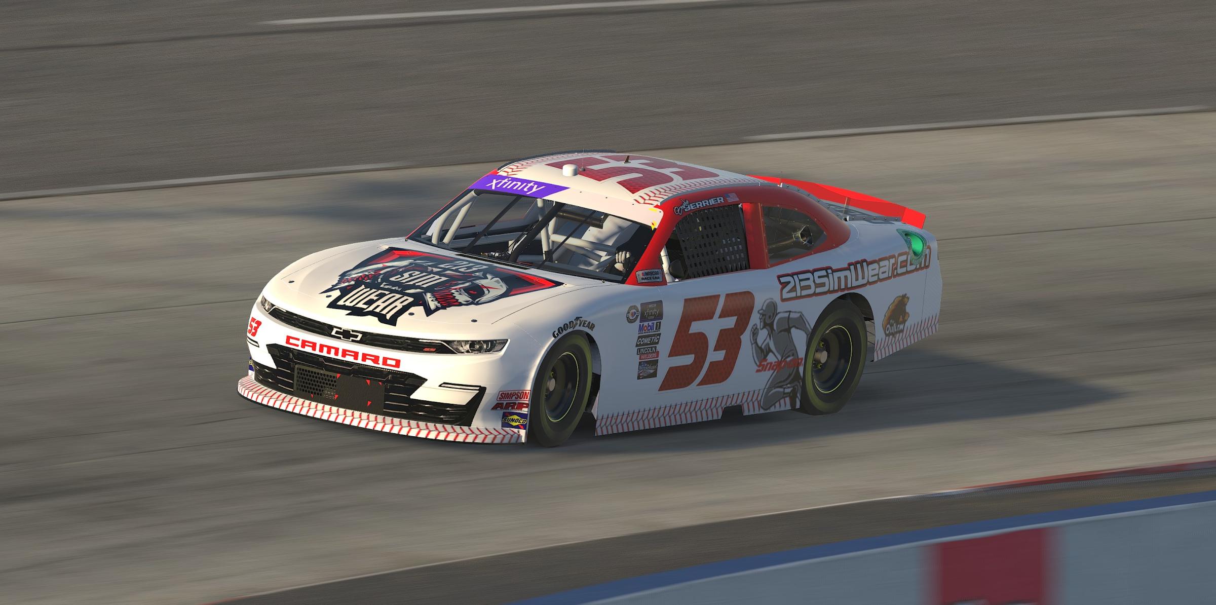 Brandon Berrier No. 53 - 213 Sim Wear / MLB (Day), Chevy Camaro Xfinity ...