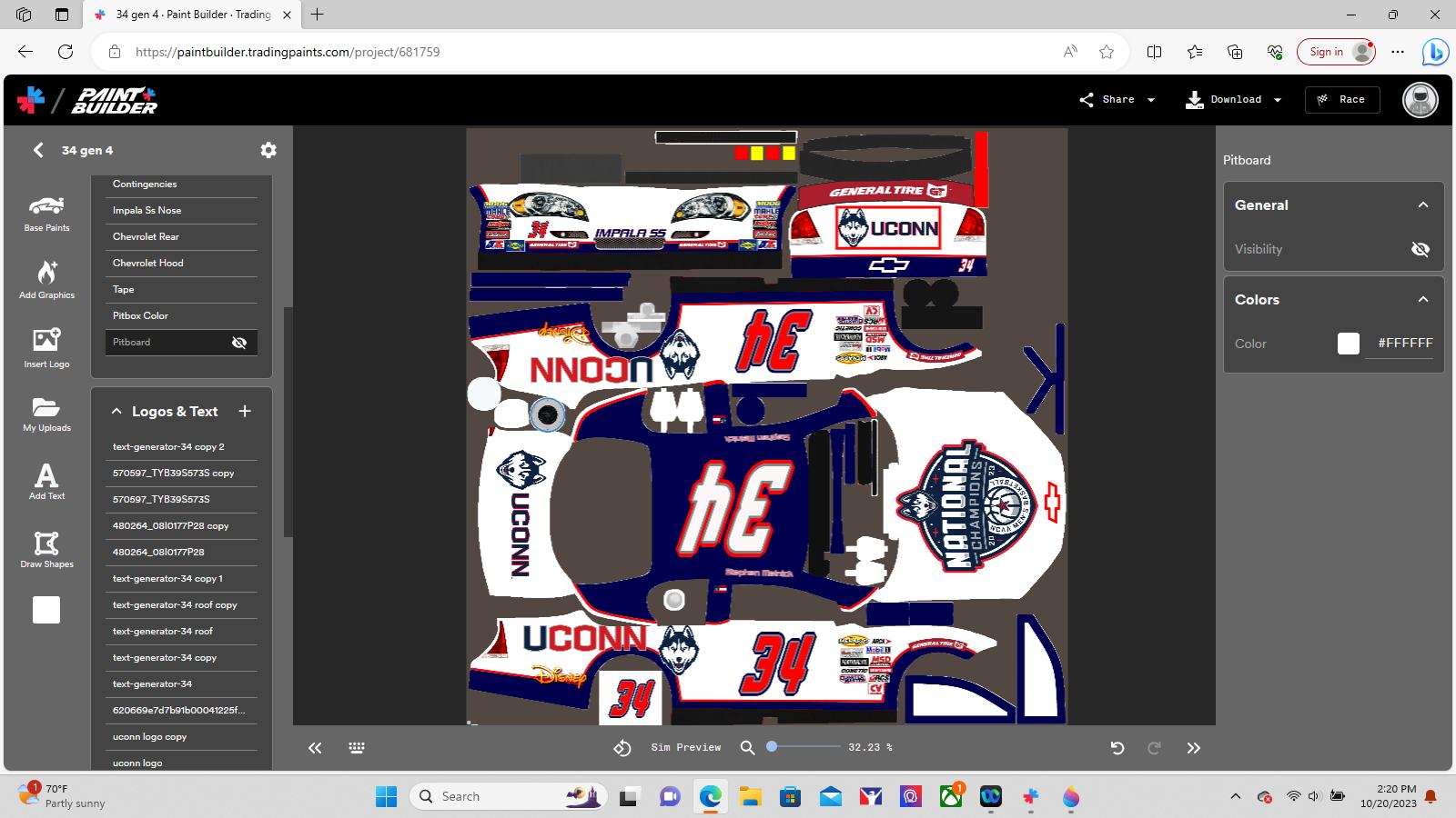 UConn Huskies National Champs 23 by Stephen Melnick - Trading Paints
