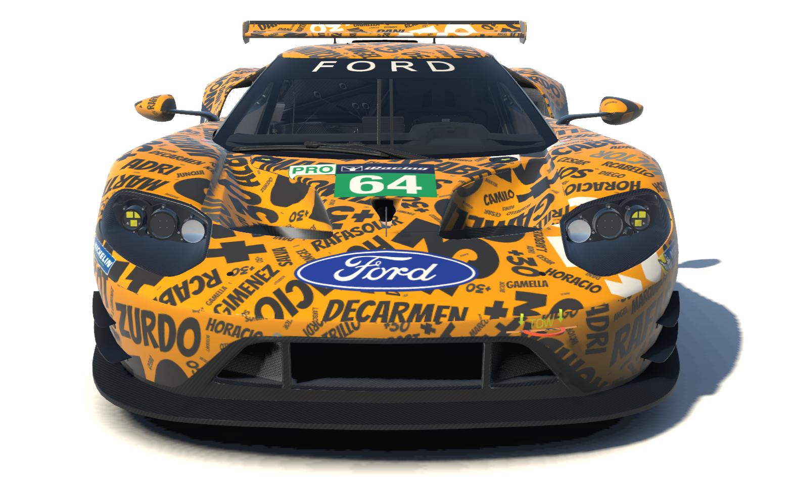 Ford GT GTE md30 nube nombres naranja by Jesús Arboleya - Trading Paints