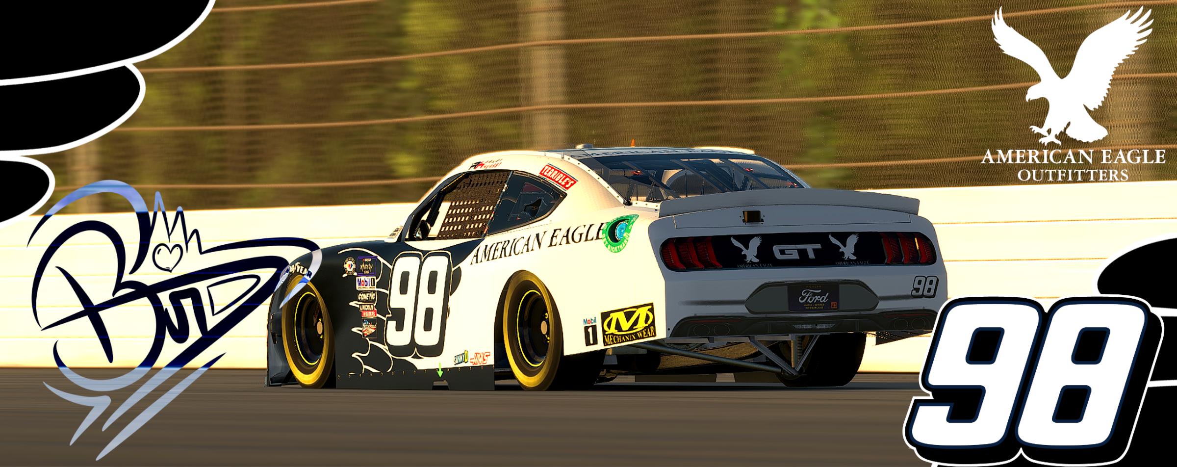 (SIM STAMP) Riley Herbst #98 American Eagle Outfitters Ford Mustang by ...