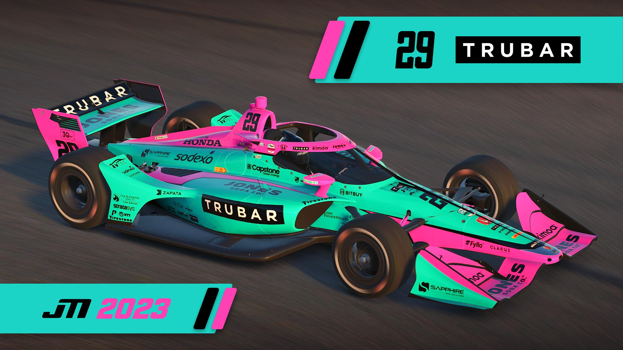 2023 Devlin DeFrancesco #29 TRUBAR Dallara IR18 with Custom Number by ...