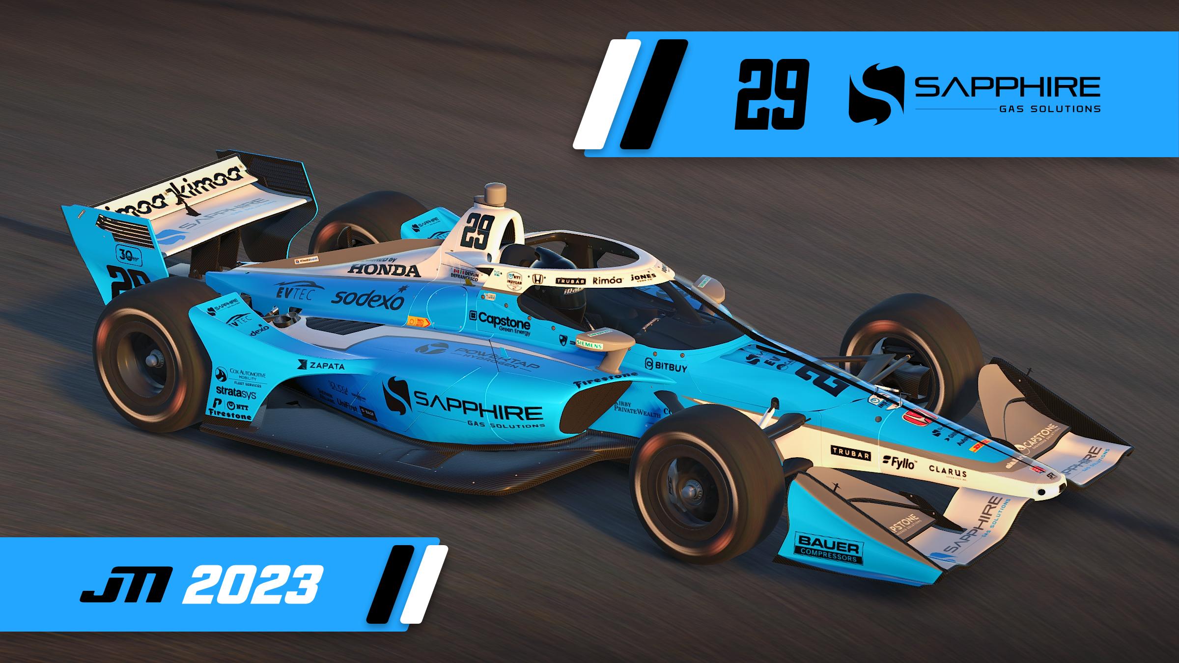 2023 Devlin DeFrancesco #29 Sapphire Gas Solutions Dallara IR18 with ...