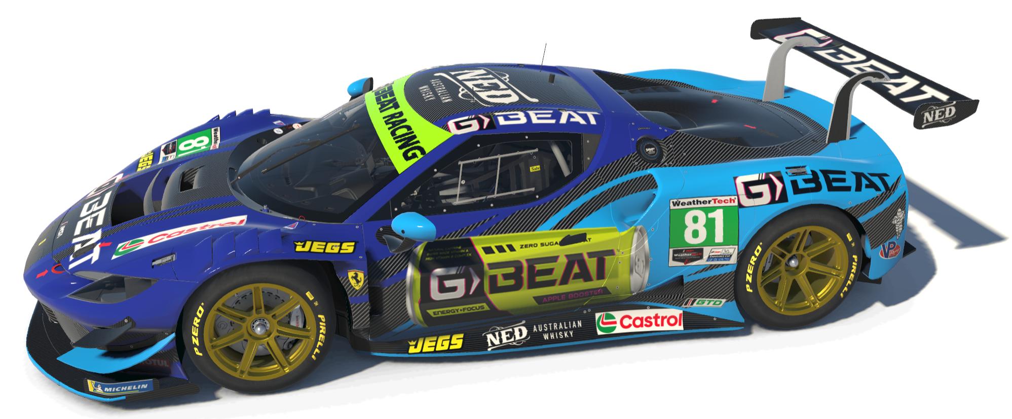 GBeat /Ned Whiskey Blue Ferrari 296 GT3 by Gene N. - Trading Paints