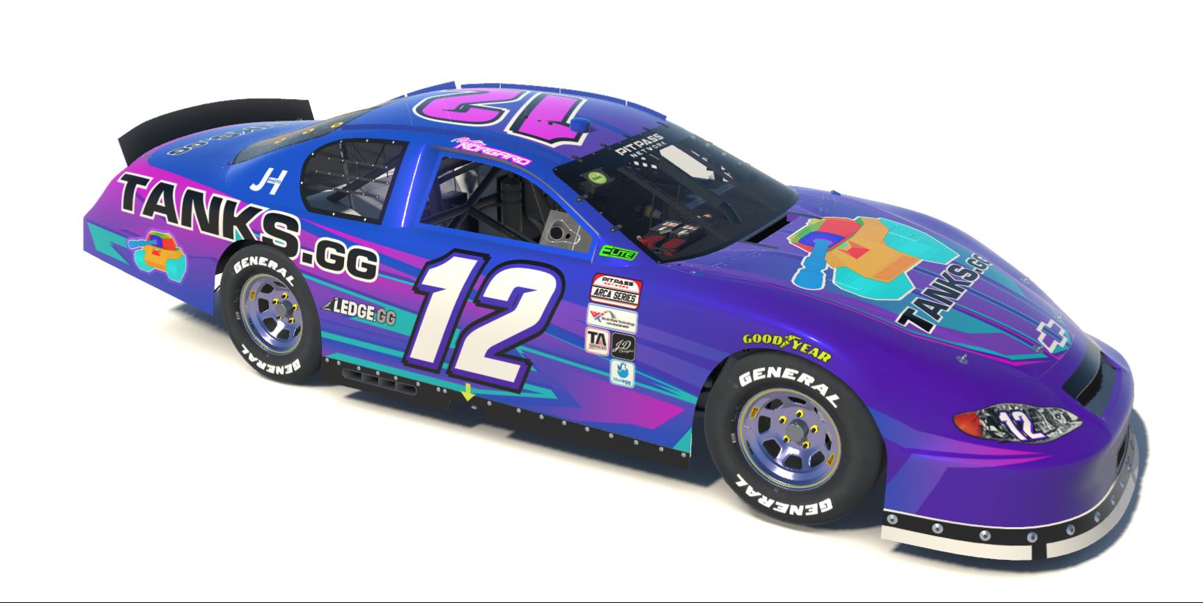 Tanks.gg ARCA/Gen 4 Cup - Custom Number #12 by Jimmy Hayden - Trading Paints
