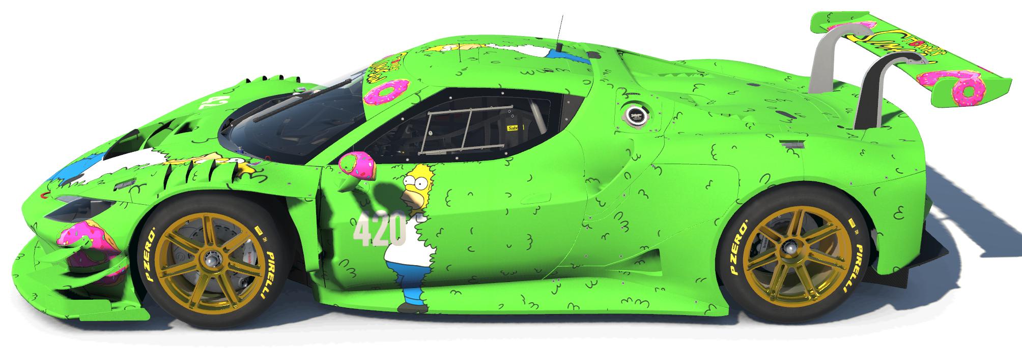 Homer Simpson Ferrari 296 GT3 by Todd Schwarz - Trading Paints