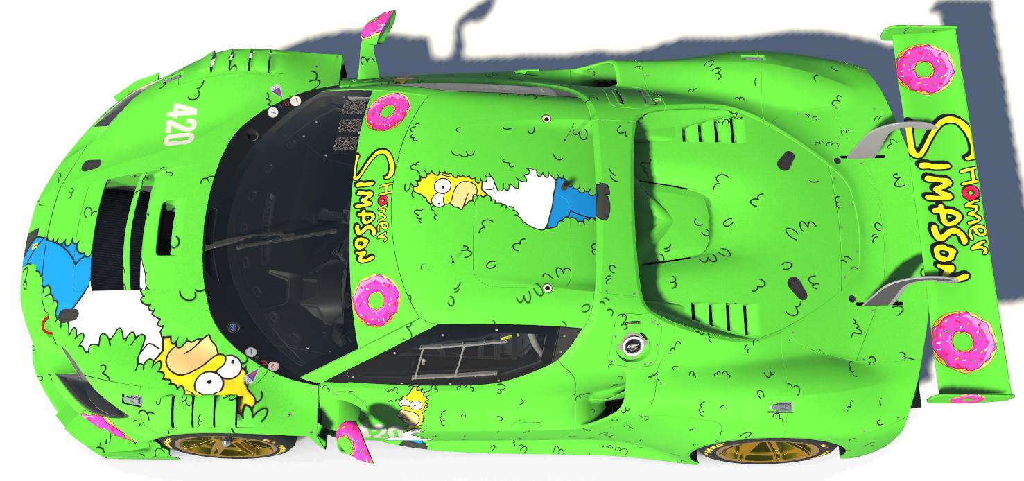 Homer Simpson Ferrari 296 GT3 by Todd Schwarz - Trading Paints