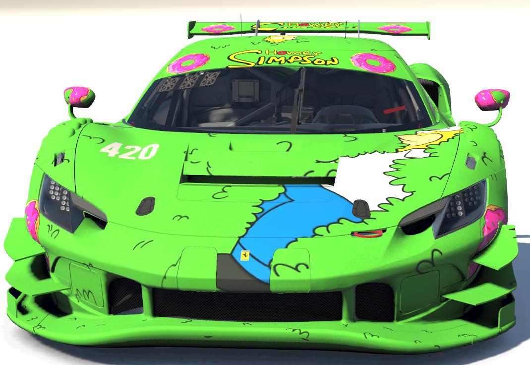 Homer Simpson Ferrari 296 GT3 by Todd Schwarz - Trading Paints