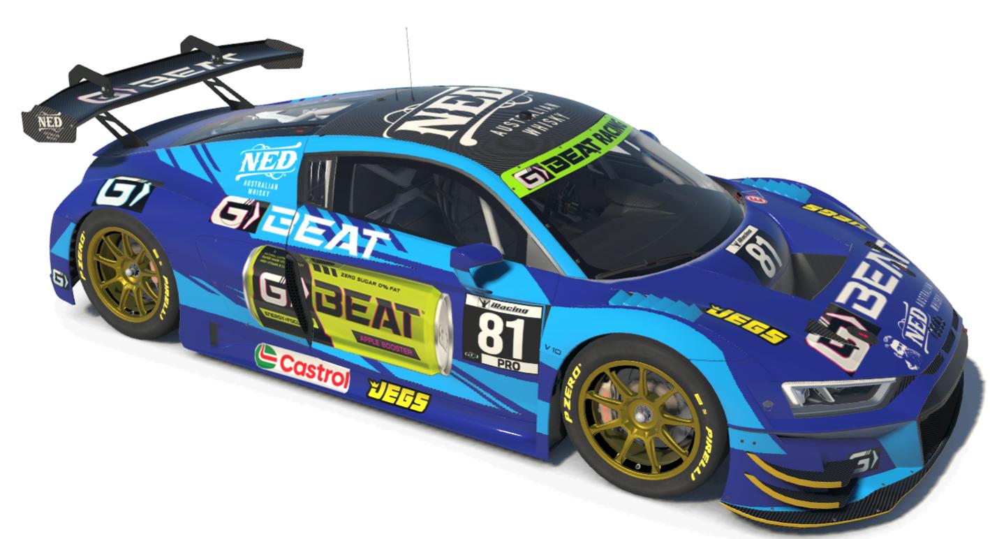 GBeat BLUE / Ned Whiskey Audi R8 LMS EVO II GT3 by Gene N. - Trading Paints