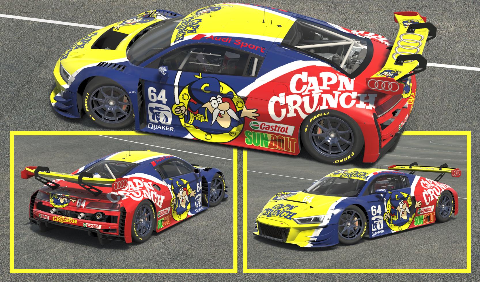 Audi R8 Evo GT3 Cap N Crunch by Clyde Coman - Trading Paints