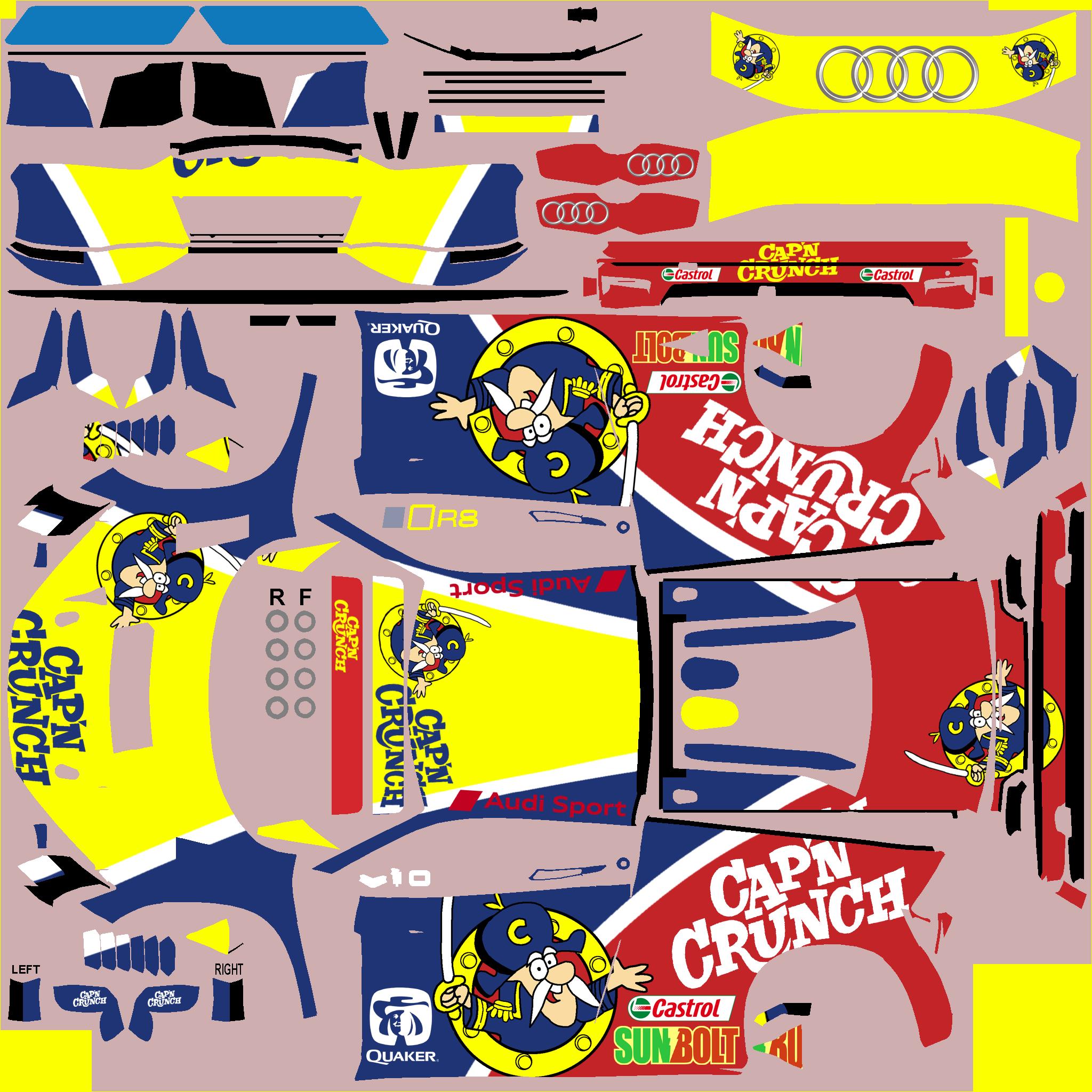 Audi R8 Evo GT3 Cap N Crunch by Clyde Coman - Trading Paints
