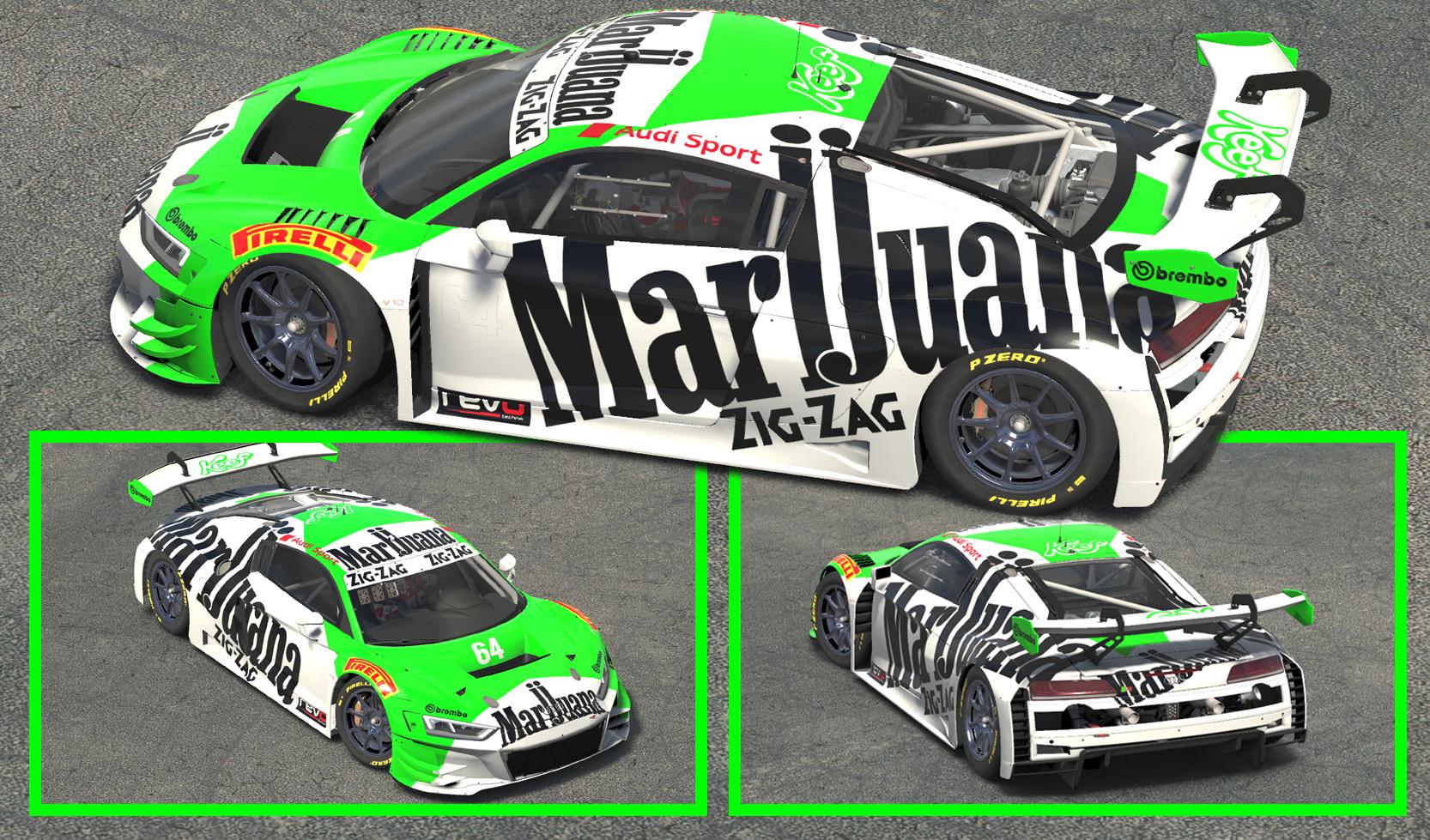 Audi R8 Evo GT3 Marijuana by Clyde Coman - Trading Paints
