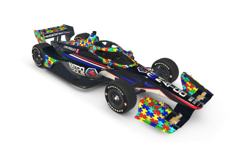 Matco Tool Autism Awareness Car by Stephen Downton - Trading Paints