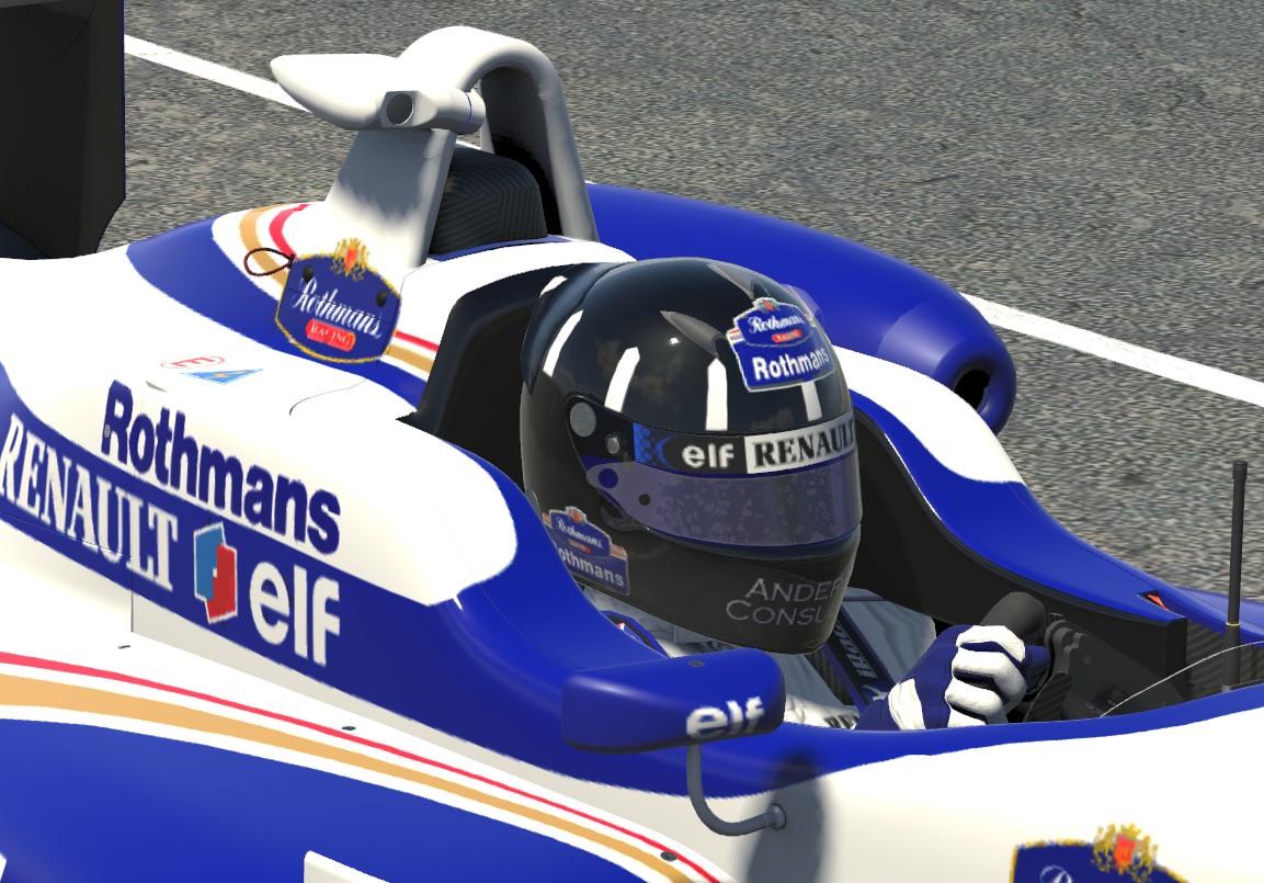 Damon Hill 1996 Rothmans Helmet by Bruce Funderburg - Trading Paints