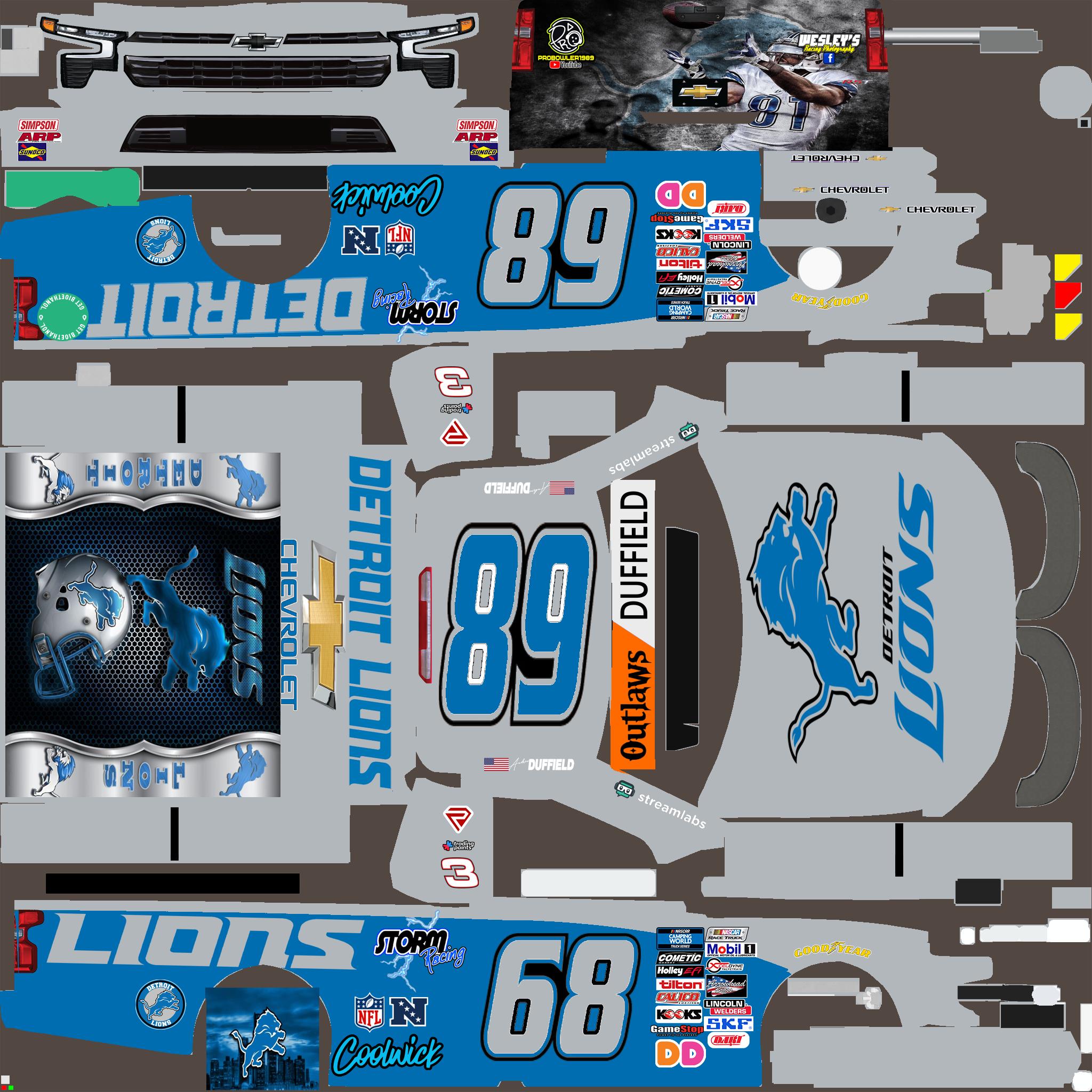 Chevrolet Silverado Truck 2019 Detroit Lions Custom Number 68 by Andrew ...