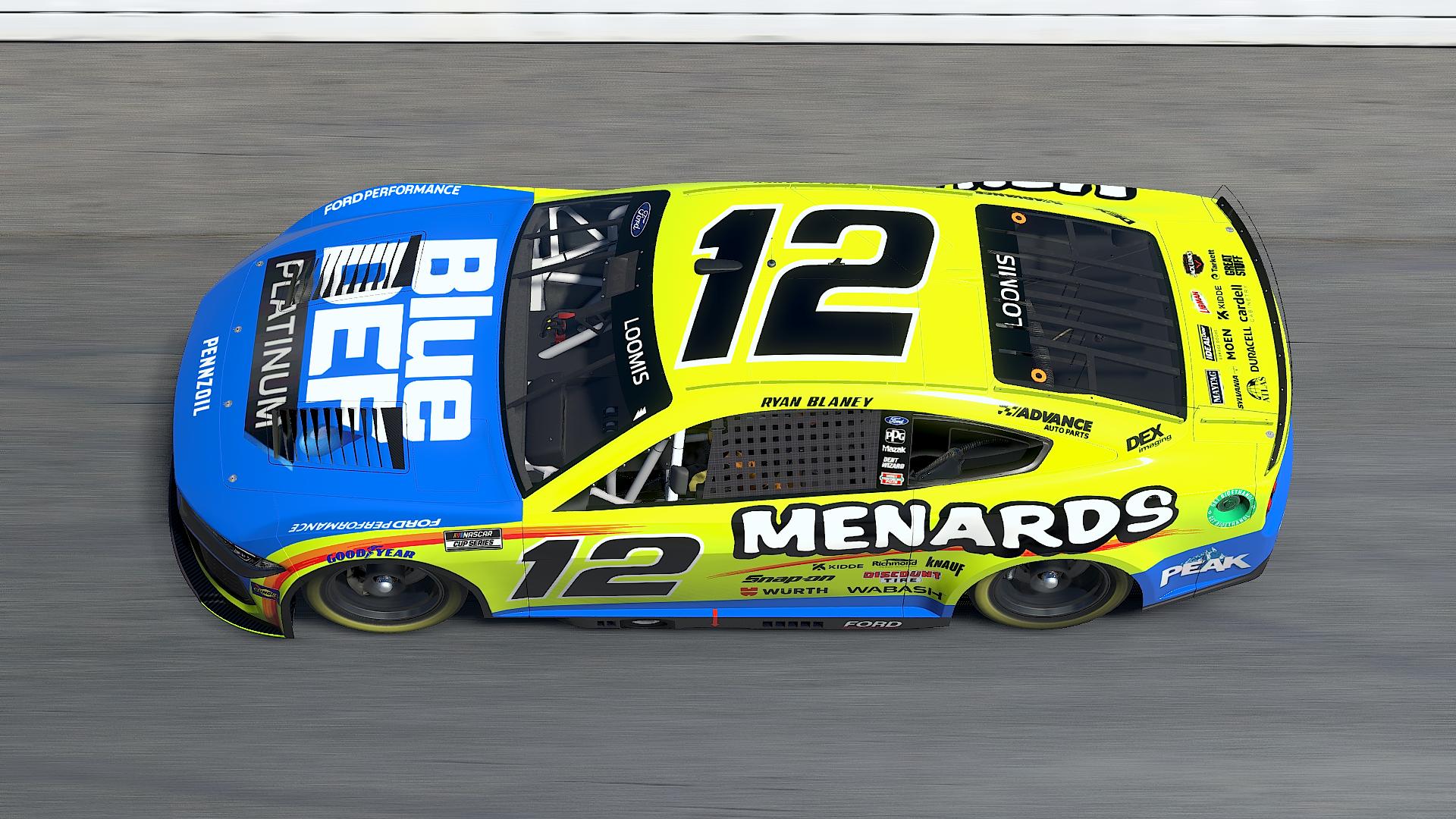 Ryan Blaney #12 Menards/Blue Def 2024 by Colton Loomis - Trading Paints