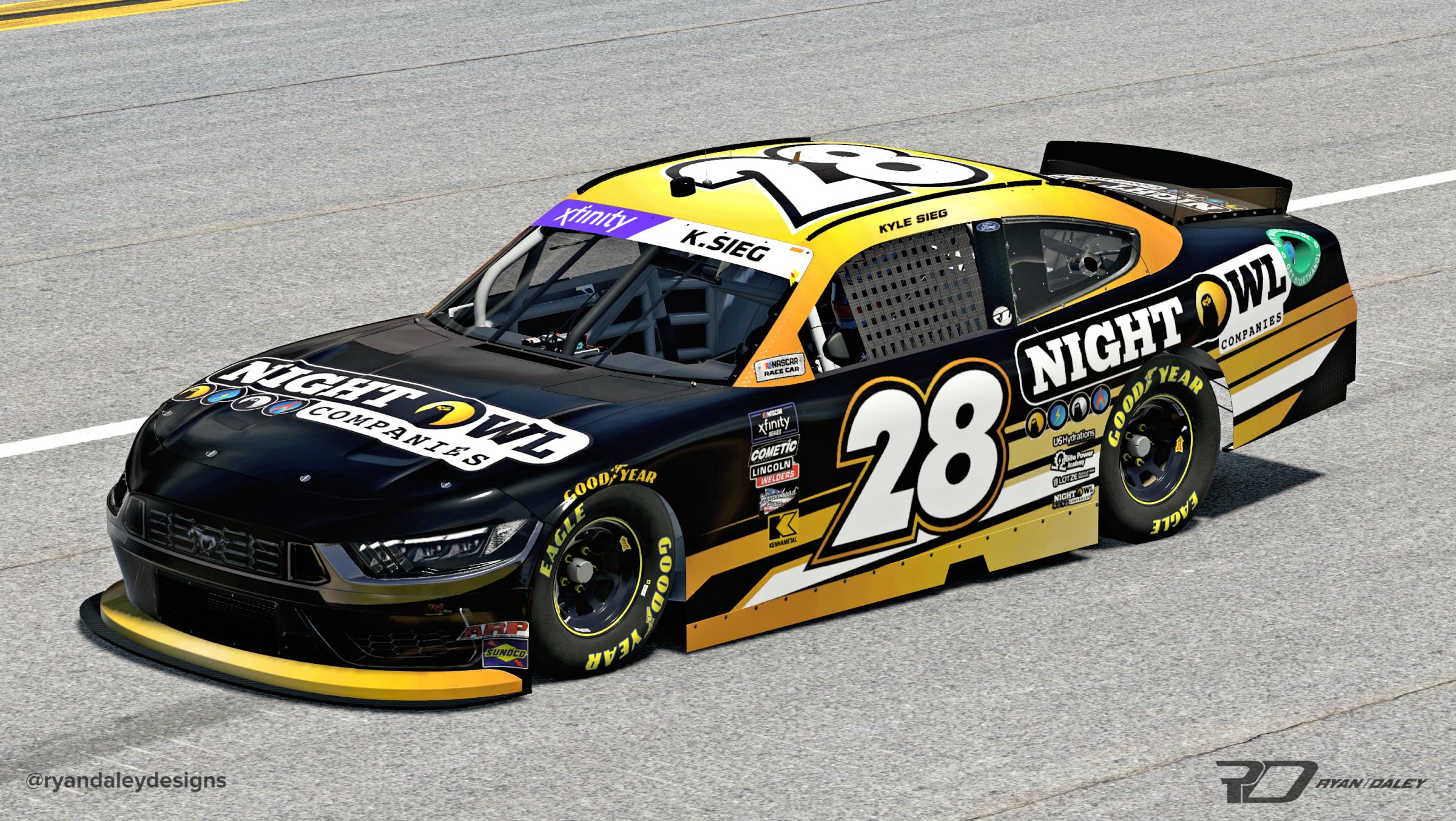 Official 2024 #28 Kyle Sieg Night Owl No Numbers *UPDATED* by Ryan ...