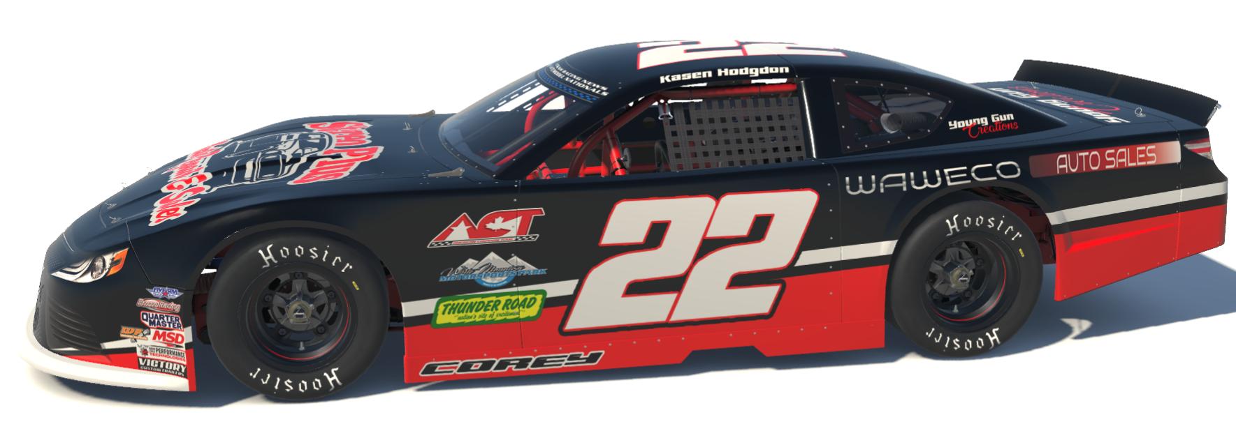 Late Model Stock 22 scott corey throw back by Aiden Young - Trading Paints