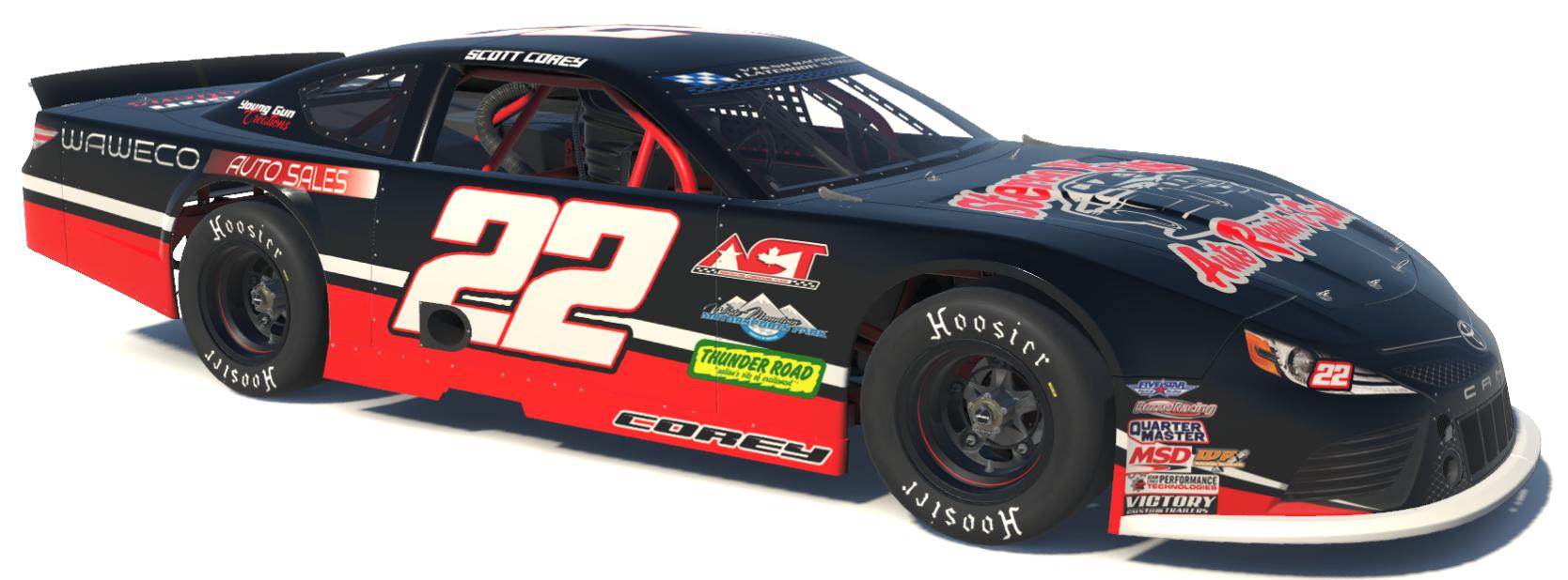 Late Model Stock 22 scott corey throw back by Aiden Young - Trading Paints