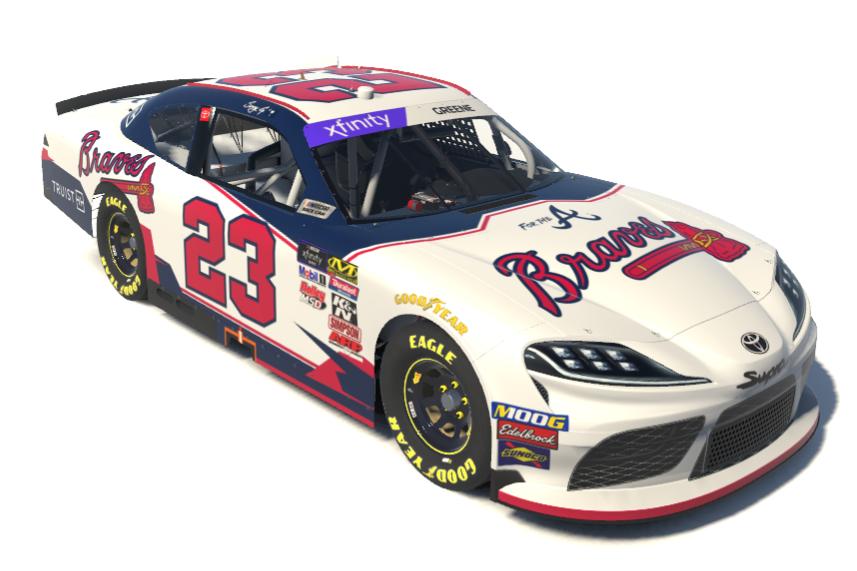 Sim Stamped Atlanta Braves Toyota Supra by Samuel Greene - Trading Paints