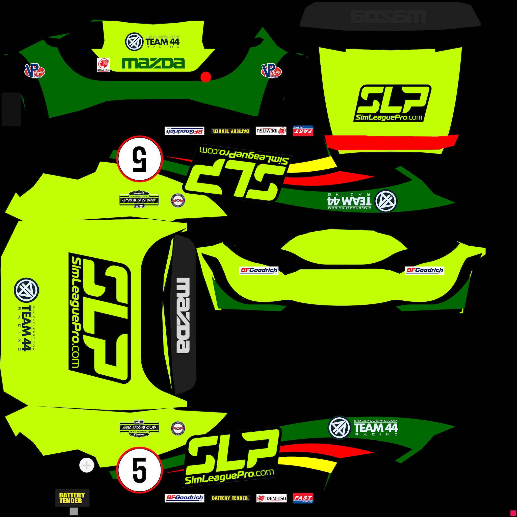 SLP Team 44 Racing | MX-5 | #5 by AJ Knickle - Trading Paints