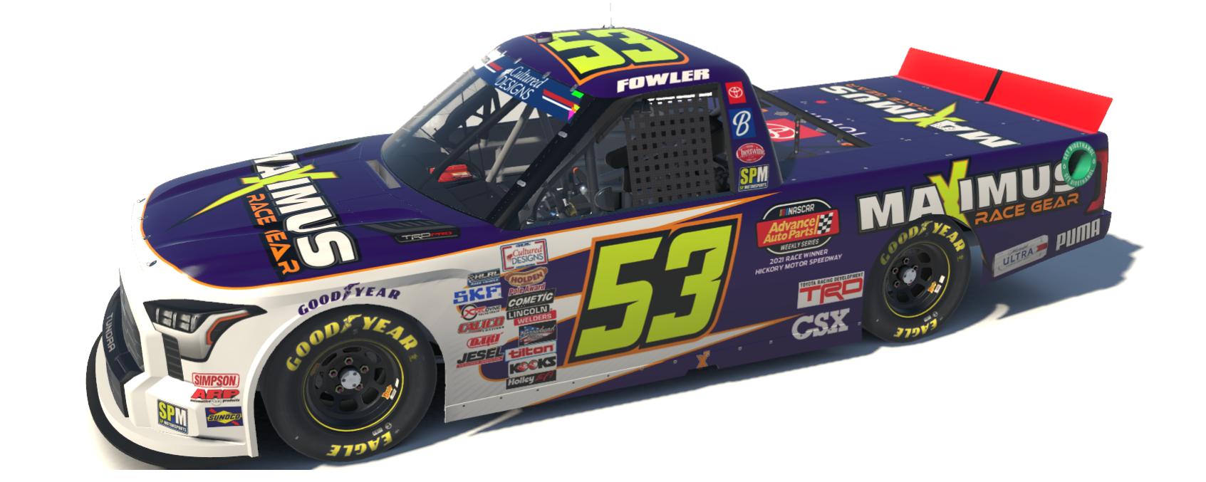 2024 Derek Fowler Hickory Throwback by Scott Puckett - Trading Paints