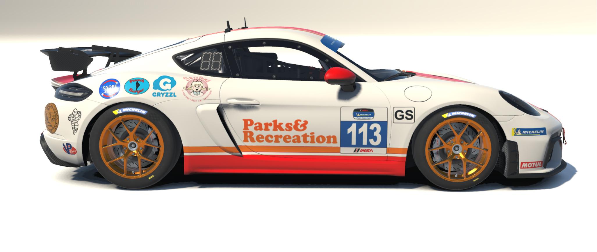 Pawnee Parks & Rec Department Porsche GT4 by Vinny Edwards - Trading Paints