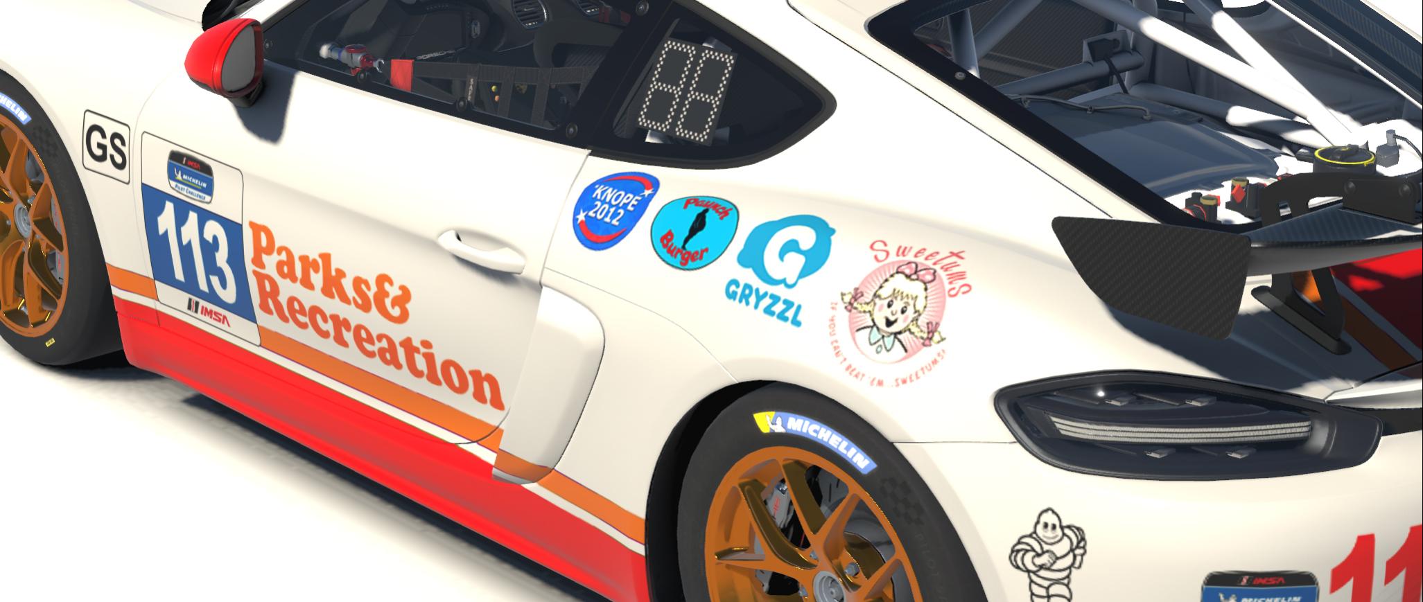 Pawnee Parks & Rec Department Porsche GT4 by Vinny Edwards - Trading Paints