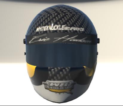 Eric Hudson BLK WHT GLD Helmet by Wade B. - Trading Paints