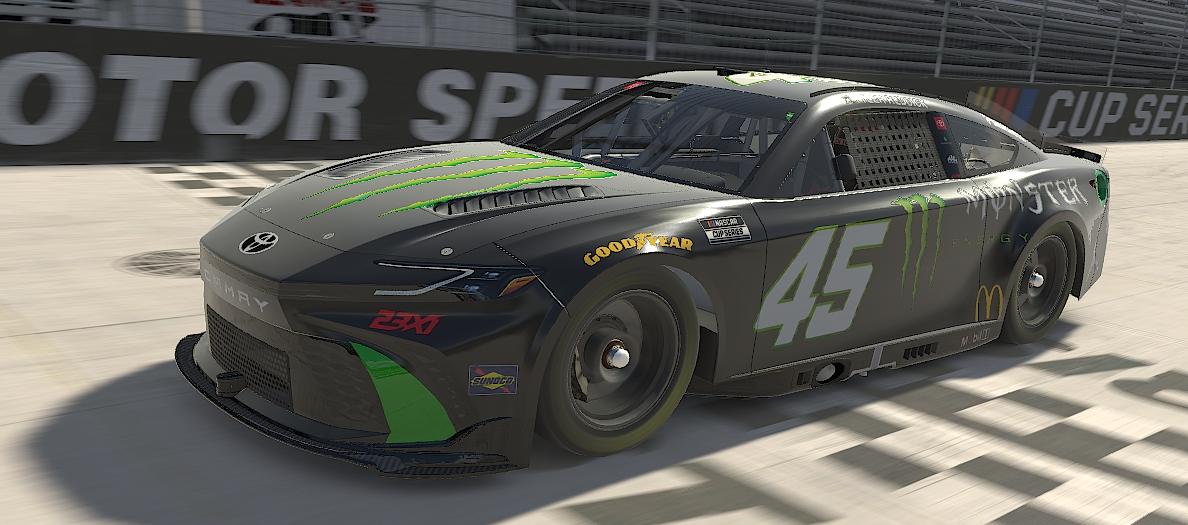 Tyler Reddick 2024 #45 23XI Bristol Monster Energy sim-stamped by Alex ...