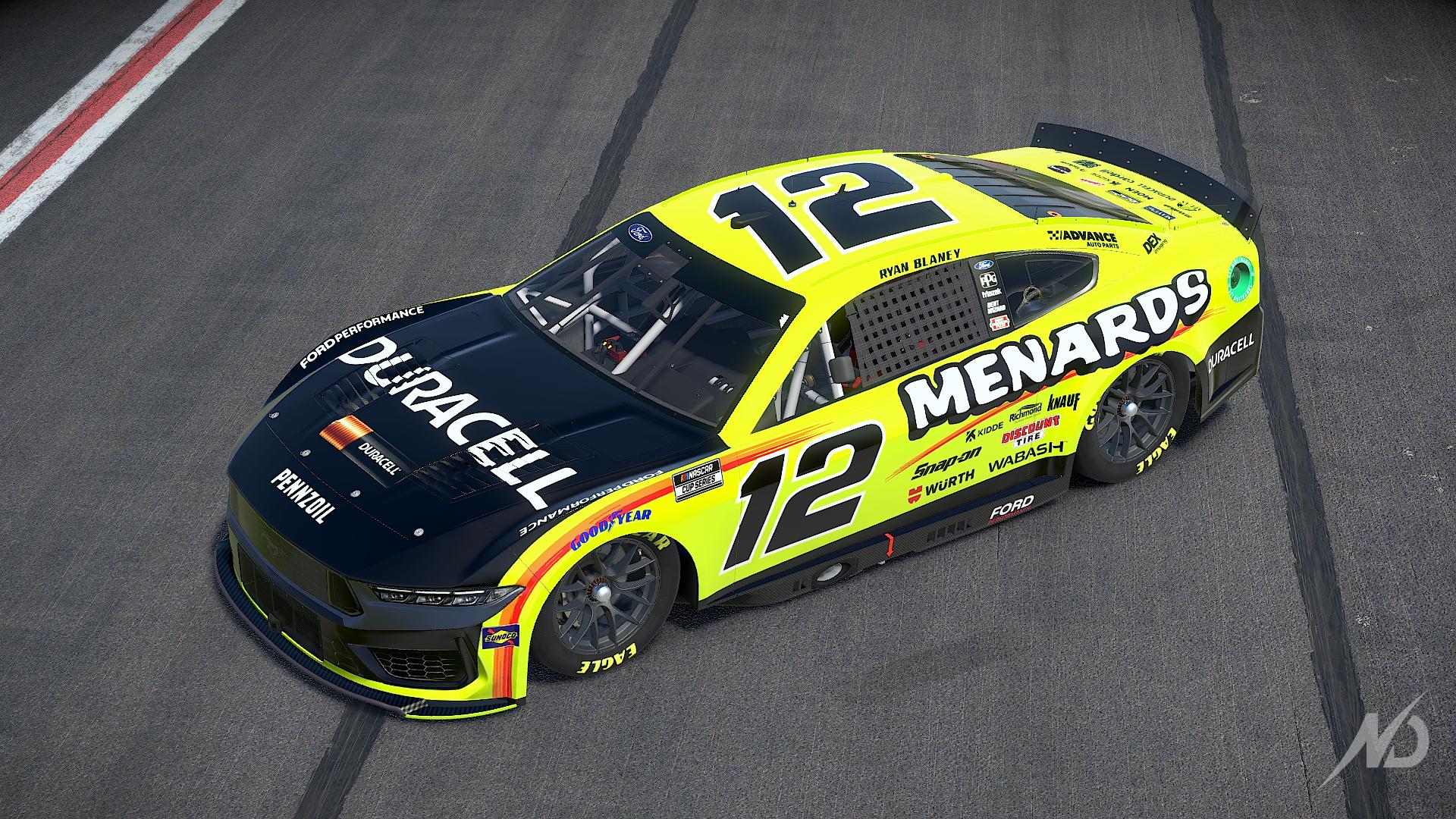 Ryan Blaney #12 Menards/Duracell 2024 by Colton Loomis - Trading Paints