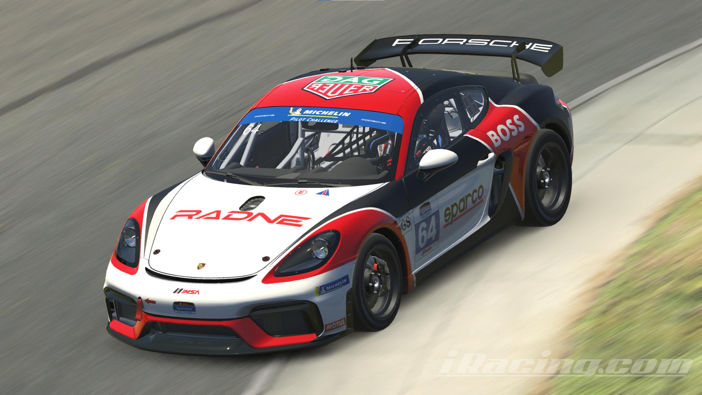 Porsche GT4 SPARCO-RADNE-BOSS-TAG HEUER by Jesper Lindman - Trading Paints